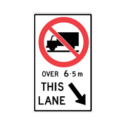 Lane Use Restriction Length-Based, Ground-Mounted Sign | INPS Graphics