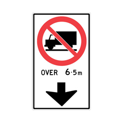 Lane Use Restriction Length-Based, Overhead Sign | INPS Graphics