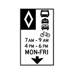 Reserved Lane One or Multiple Vehicle Classes, Overhead, Dates and Time ...