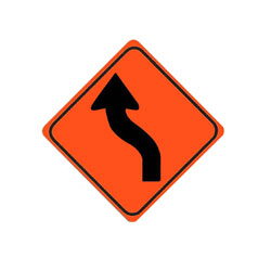 Reverse Curve Left One Arrow Sign | INPS Graphics