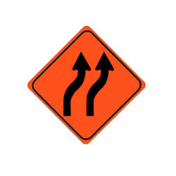 Reverse Curve Right Two Arrows Sign | INPS Graphics