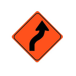 Reverse Curve Right One Arrow Sign | INPS Graphics