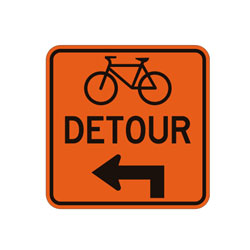 Bicycle Lane Detour Advance Left Sign | INPS Graphics