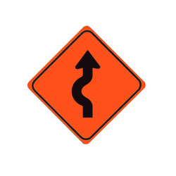 Roadside Diversion Warning Right One Arrow Sign | INPS Graphics
