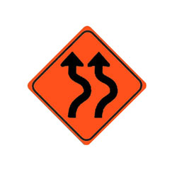 Roadside Diversion Warning Left Two Arrows Sign | INPS Graphics