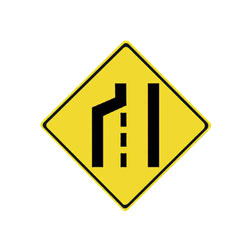 LANE ENDS Sign (Left) | WA-23L Traffic Signs Sign | INPS Traffic