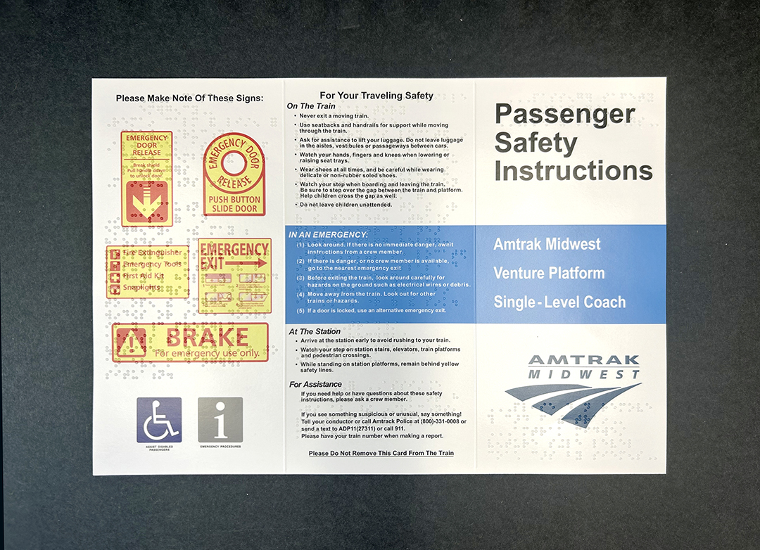 Passenger Safety Briefing Cards - International Name Plate Supplies Ltd.